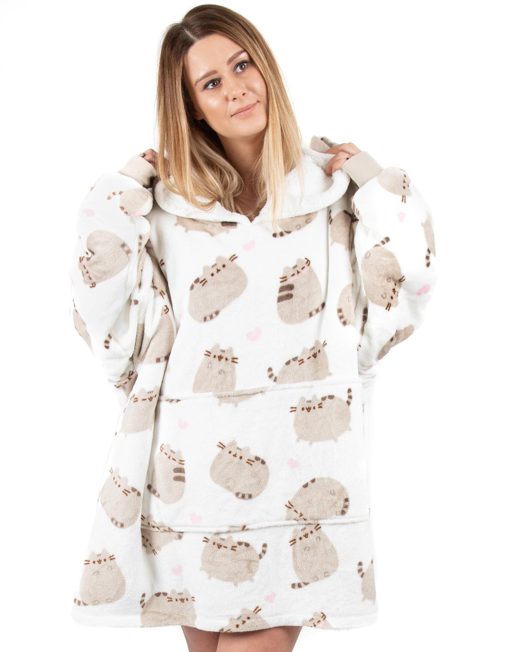 Pusheen The Cat Adult 'VUddie' Oversized Blanket Hoodie — Vanilla ...
