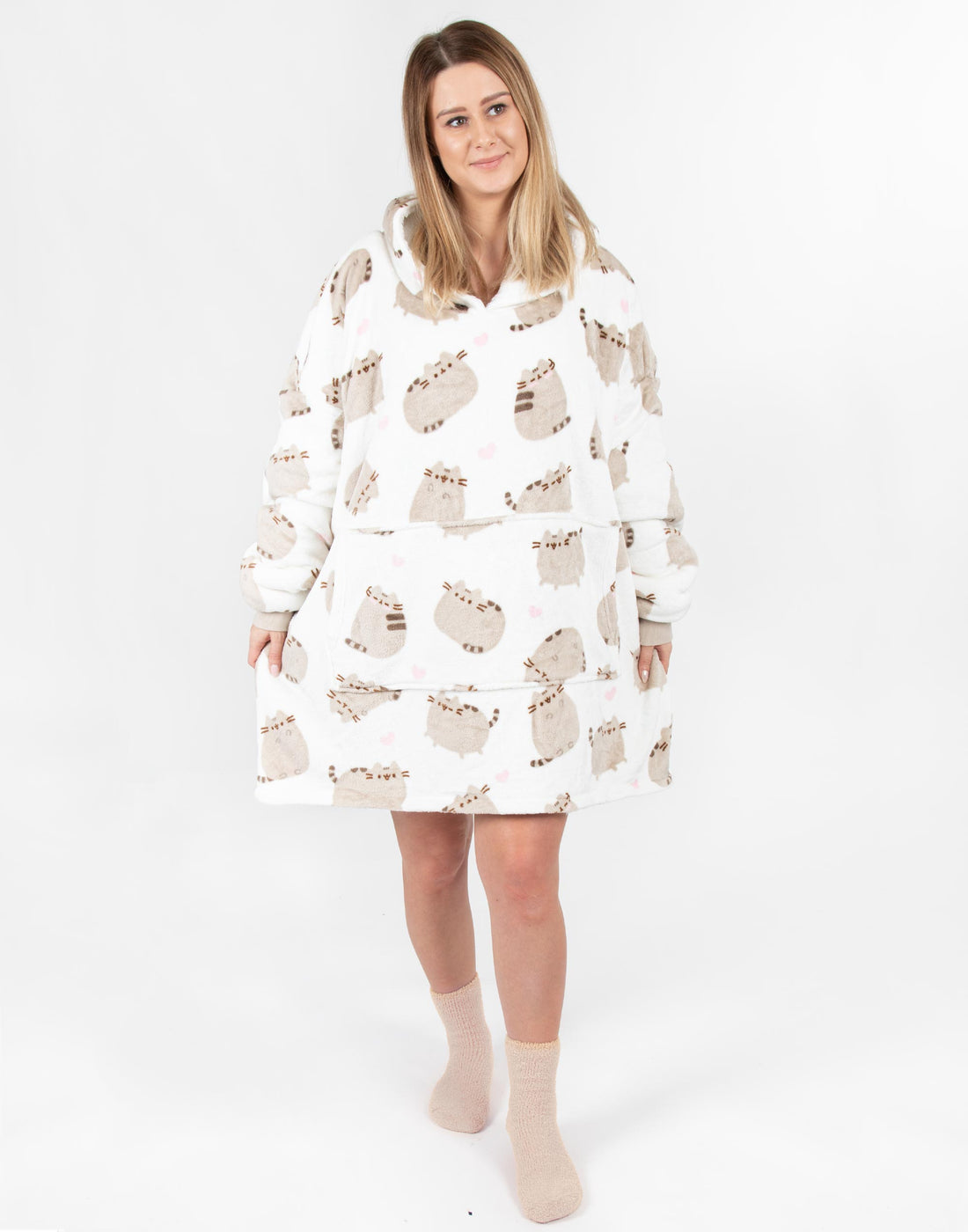 Pusheen The Cat Adult 'VUddie' Oversized Blanket Hoodie — Vanilla ...