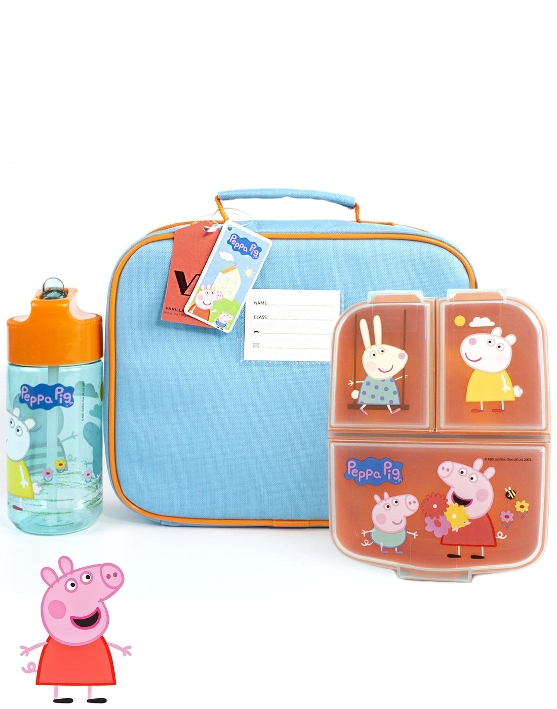 Peppa Pig Lunch Bag Set (Lunch bag, 430ml BPA Free Bottle & Lunch box ...