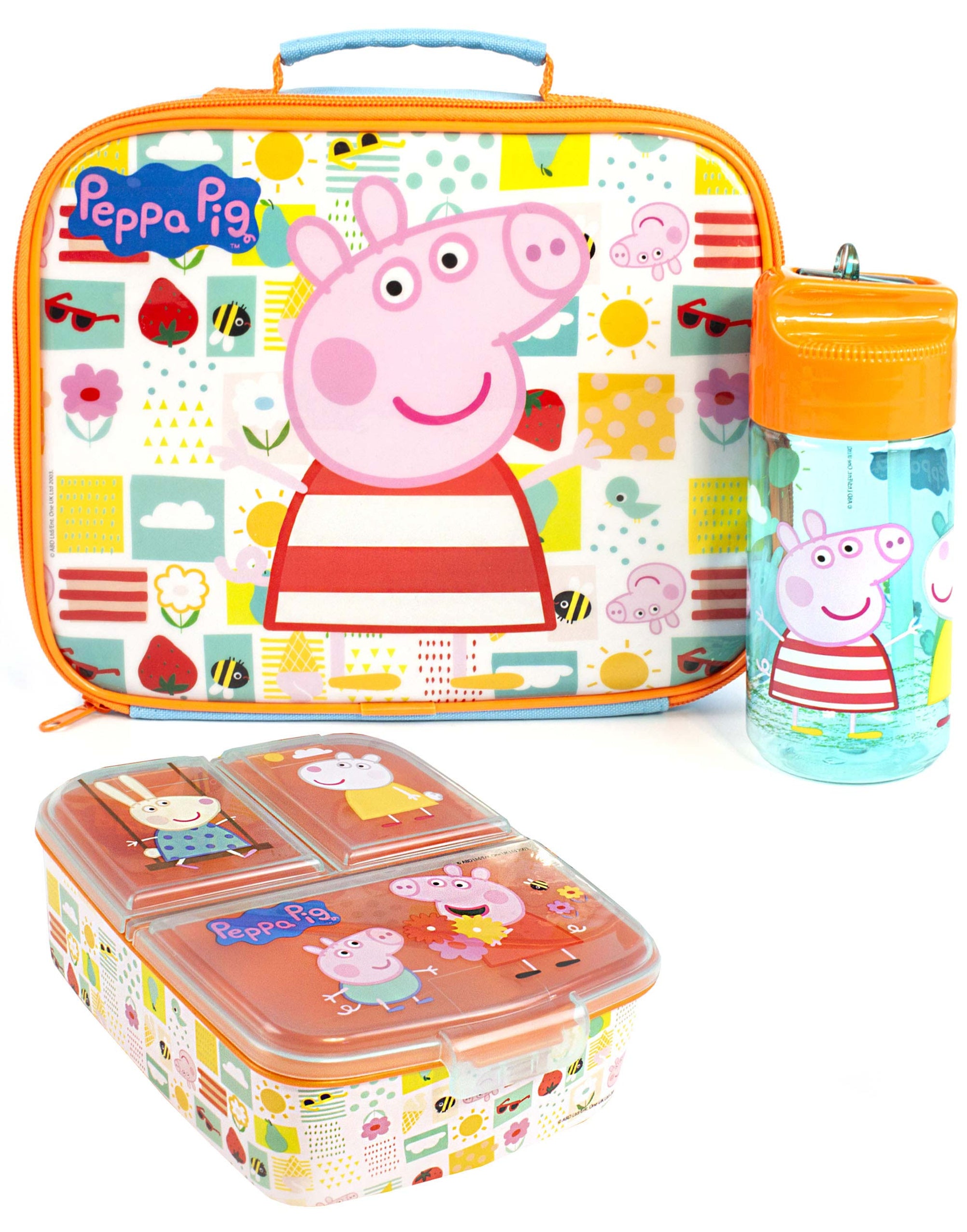 Peppa Pig Lunch Bag Set (Lunch bag, 430ml BPA Free Bottle & Lunch box ...