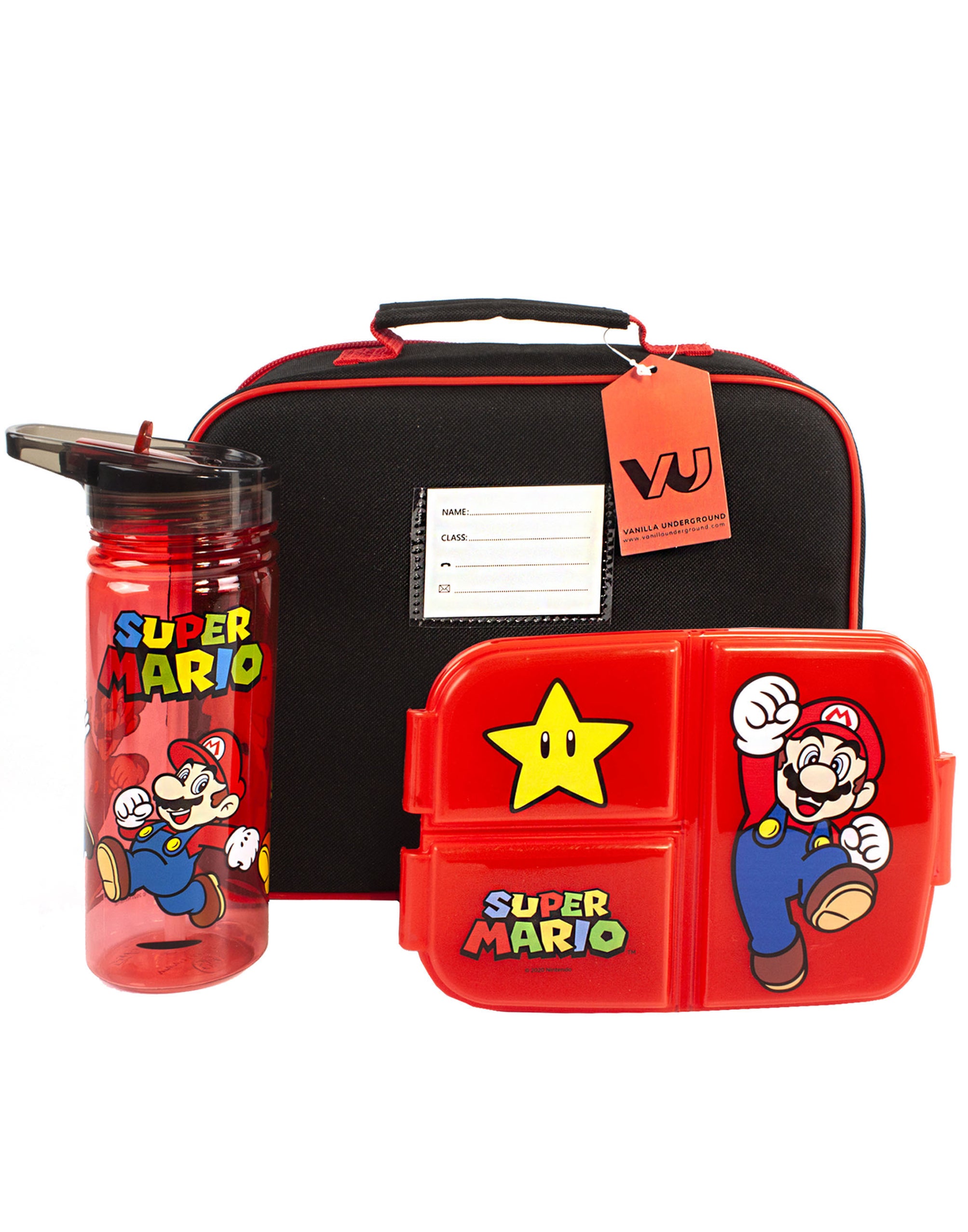 Super Mario Lunch Bag Set Kids (School Lunchbox, Water Bottle, Snack P ...
