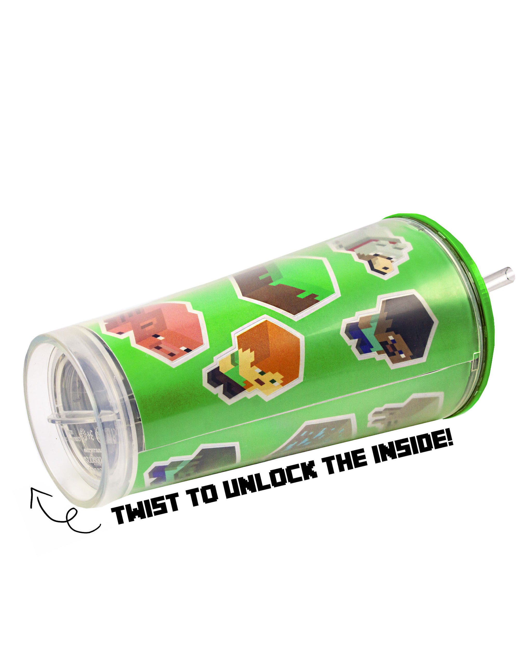 Minecraft Customisable Sticker Drinks Cup - Personalised Creeper Zombi ...