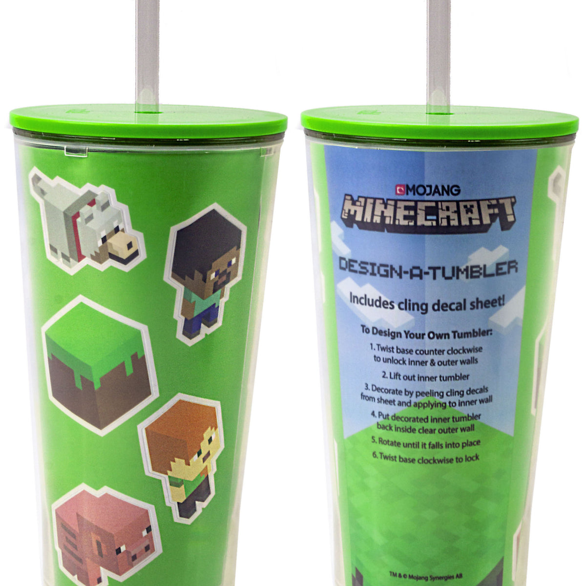 Minecraft Customisable Sticker Drinks Cup - Personalised Creeper Zombi ...