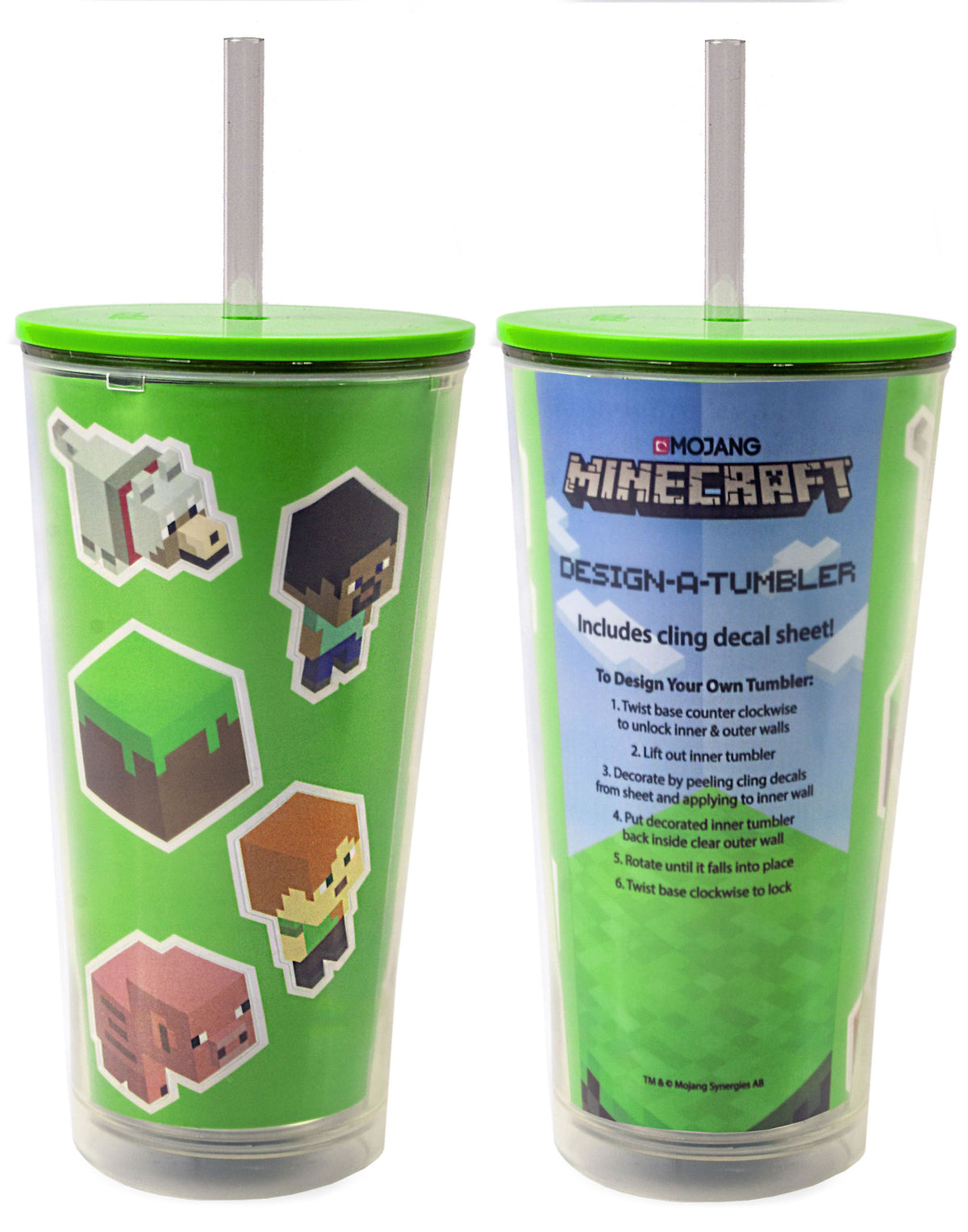 Minecraft Customisable Sticker Drinks Cup - Personalised Creeper Zombi ...