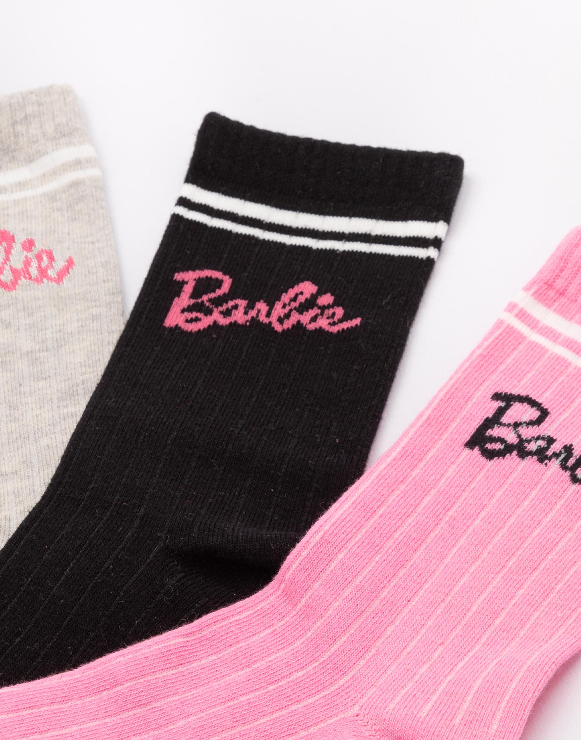 Barbie Ladies Crew Socks Assorted 3 Pack — Vanilla Underground