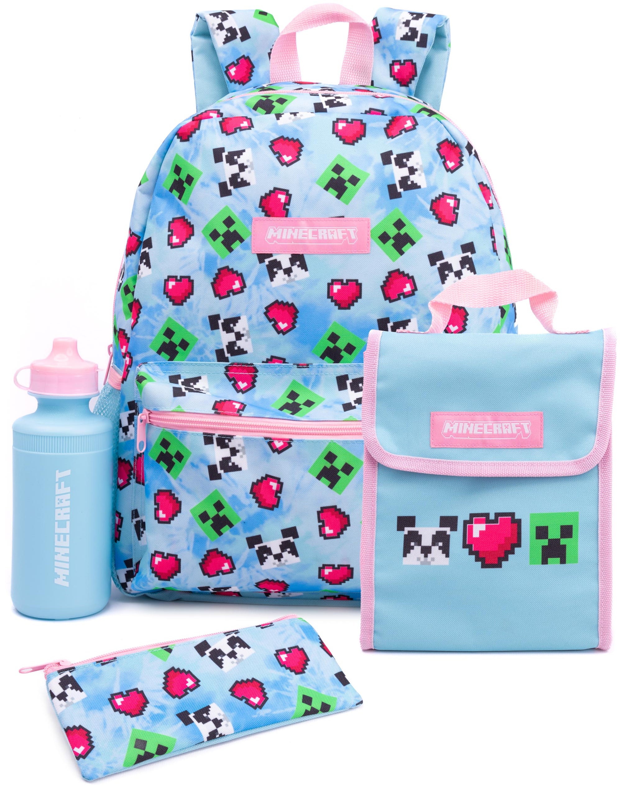 Minecraft Girls 4 Piece Lunch Bag Backpack Set — Vanilla Underground