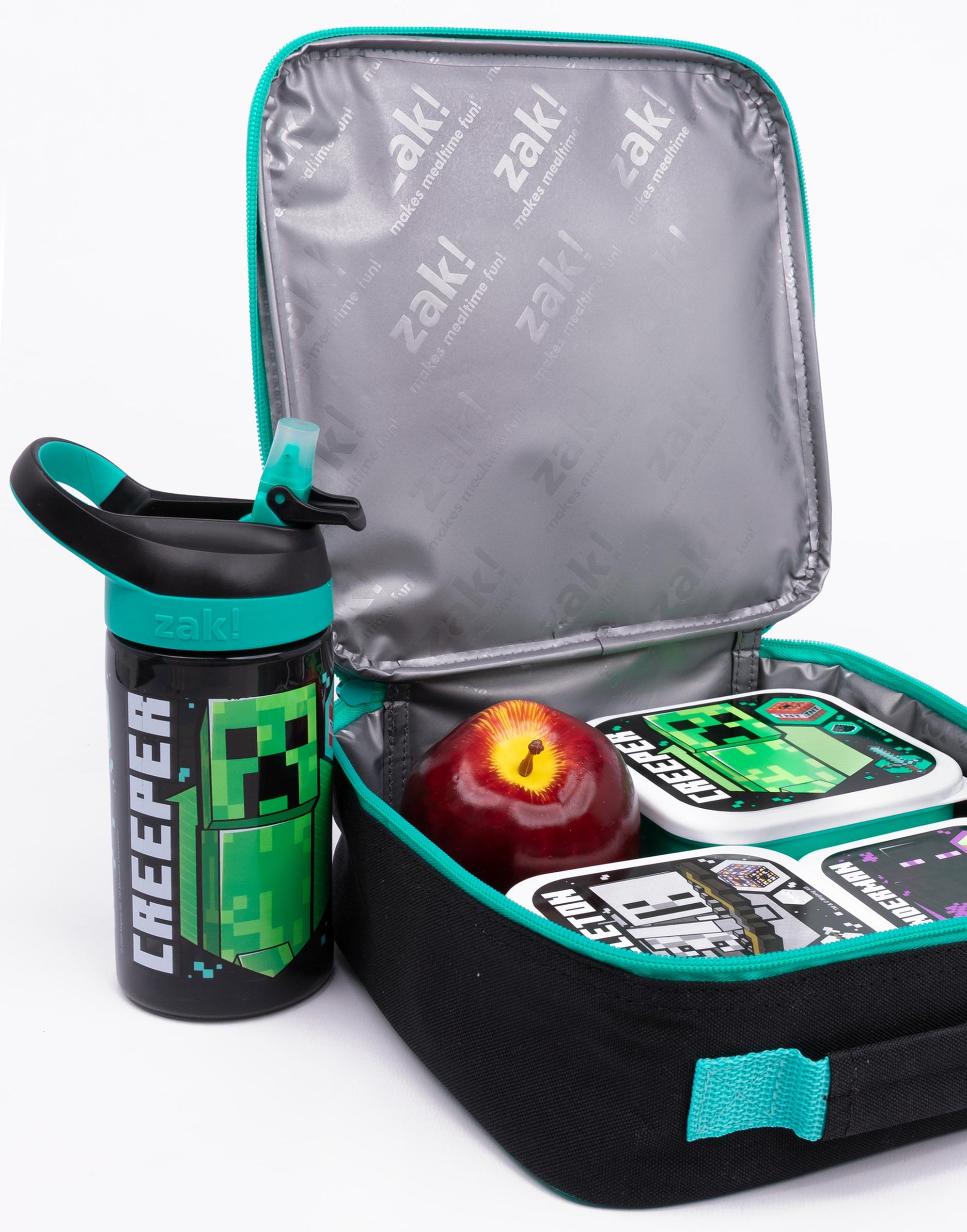 Minecraft Creeper Lunch Bag, Snack Pot, Water Bottle Set — Vanilla ...