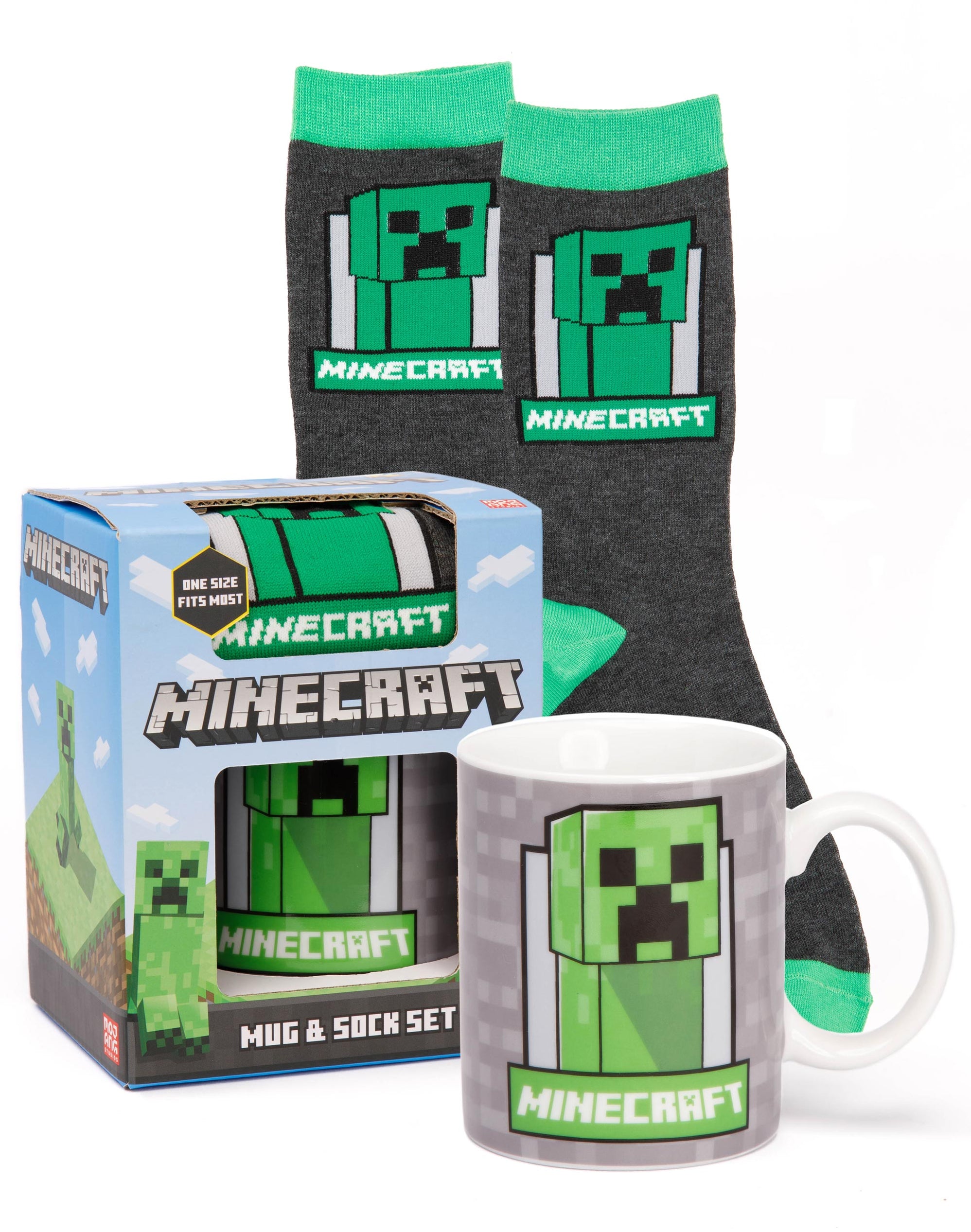 Minecraft Creeper Older Kids Gaming Mug And Sock Set — Vanilla Underground