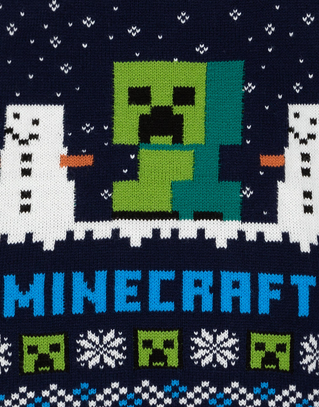 Minecraft Creeper Snow Day Knitted Long Sleeve Christmas Jumper ...