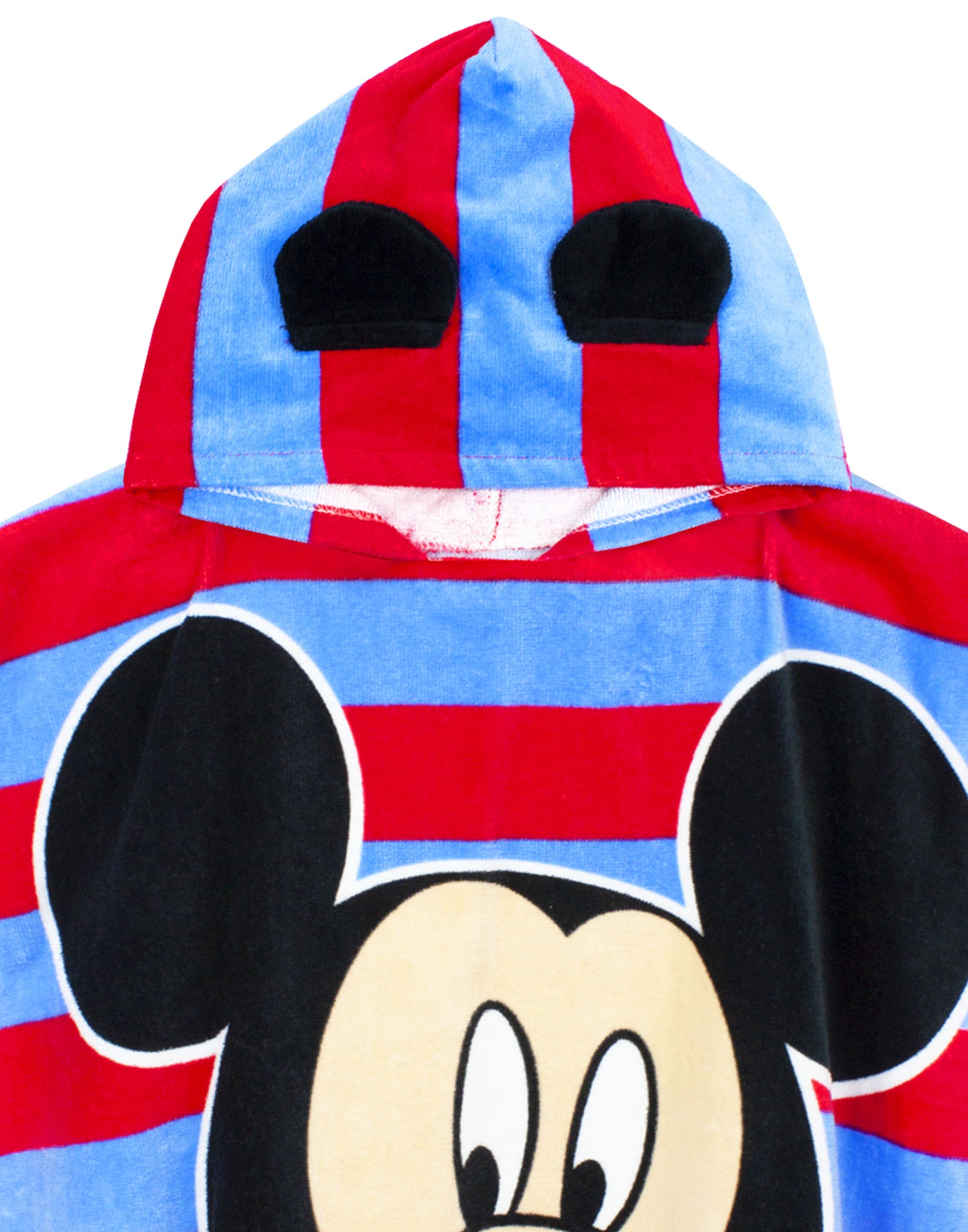 Disney Mickey Mouse Kid's Stripy Hooded Towel Poncho — Vanilla Underground