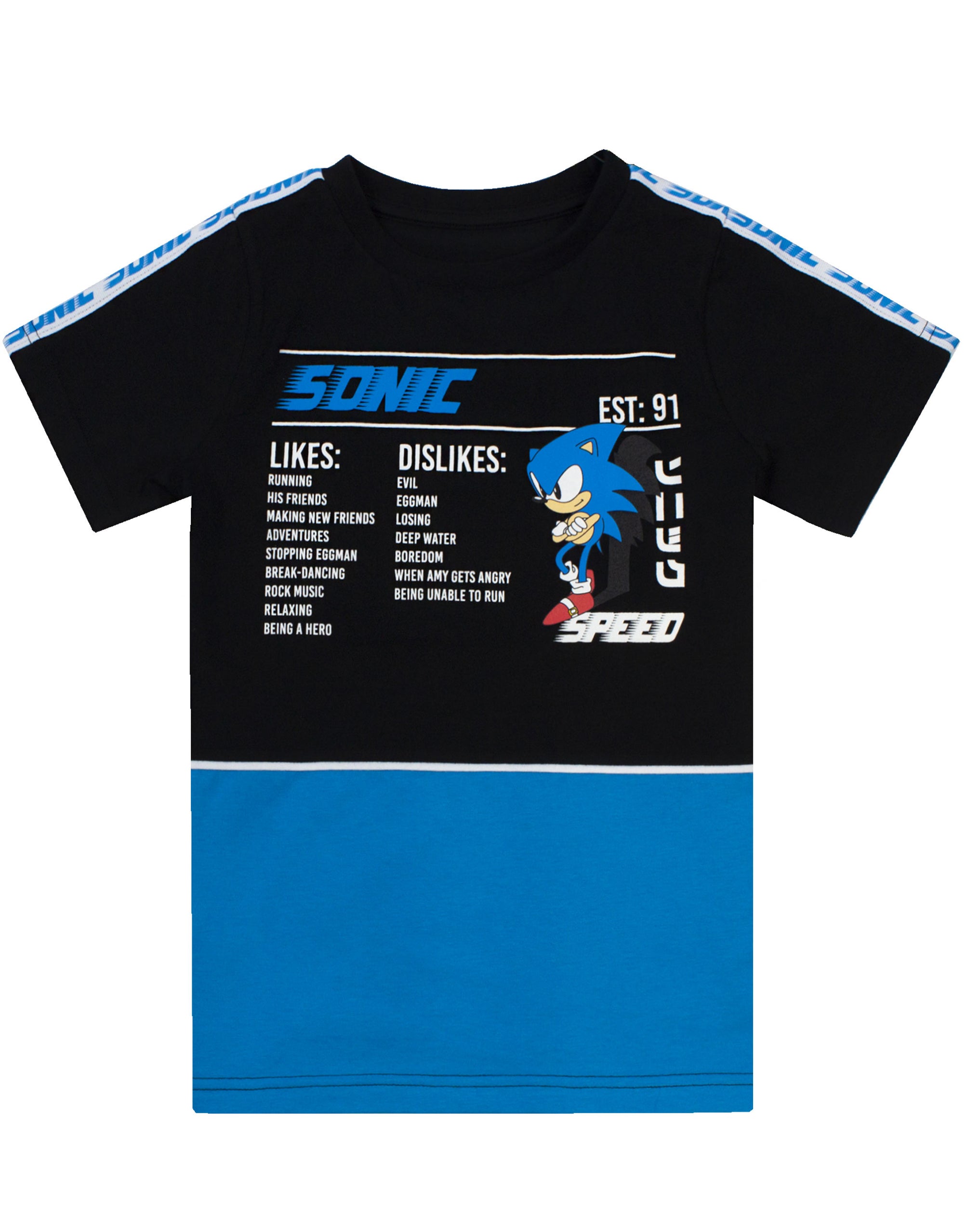 Sonic The Hedgehog Boys T-Shirt For Kids Black Short Sleeve Gamer Top ...