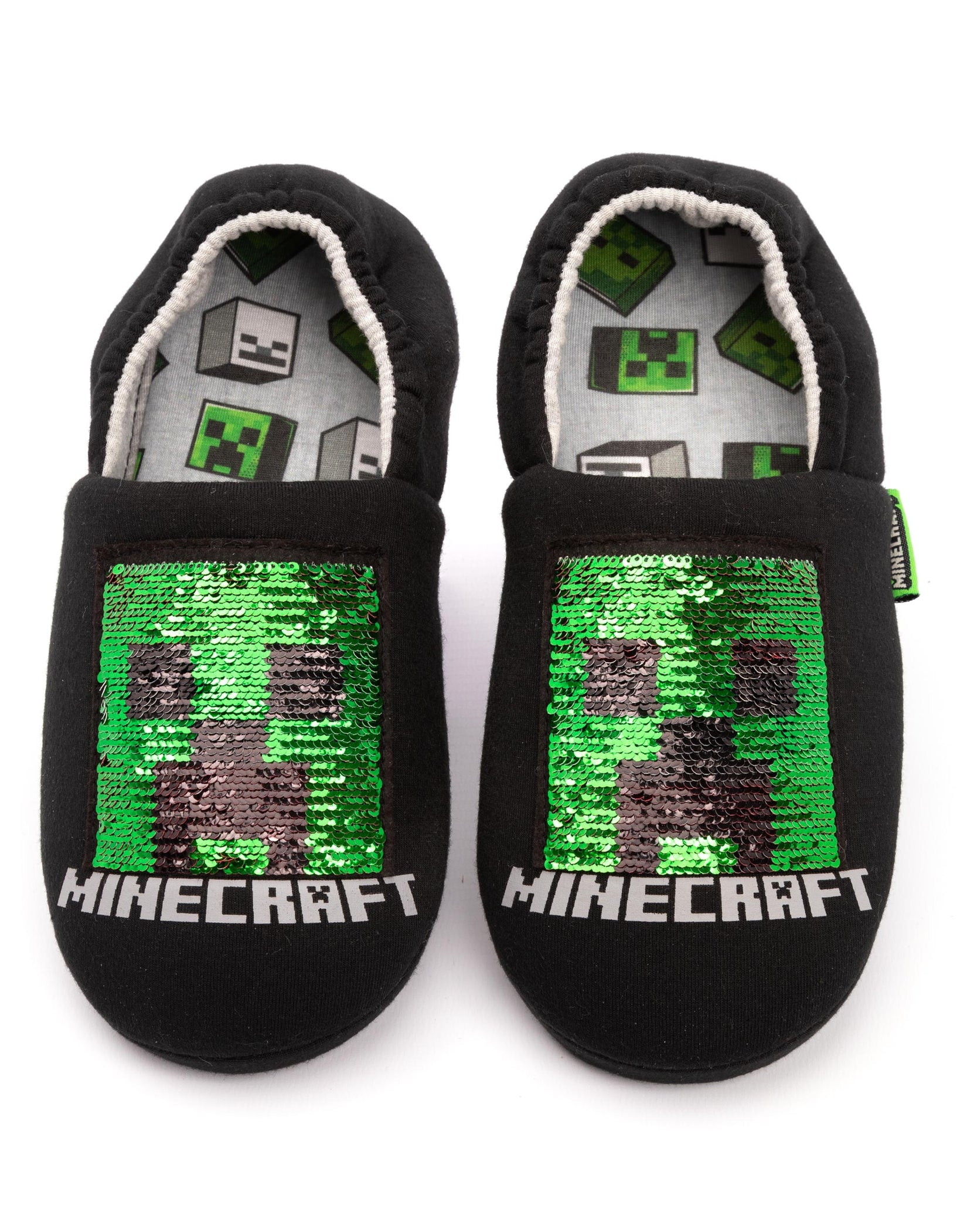 Minecraft Boys Sequin Slippers — Vanilla Underground