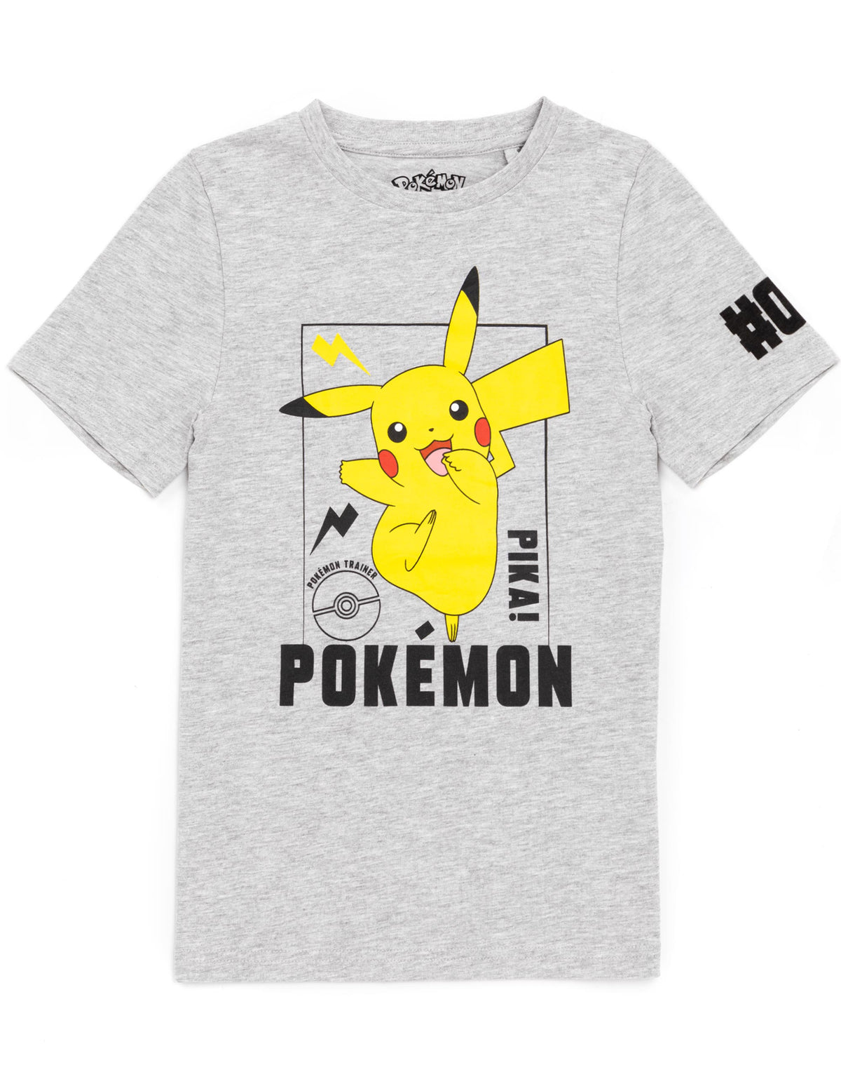 Pokemon T-Shirt For Kids Pikachu Character Top - Grey — Vanilla Underground