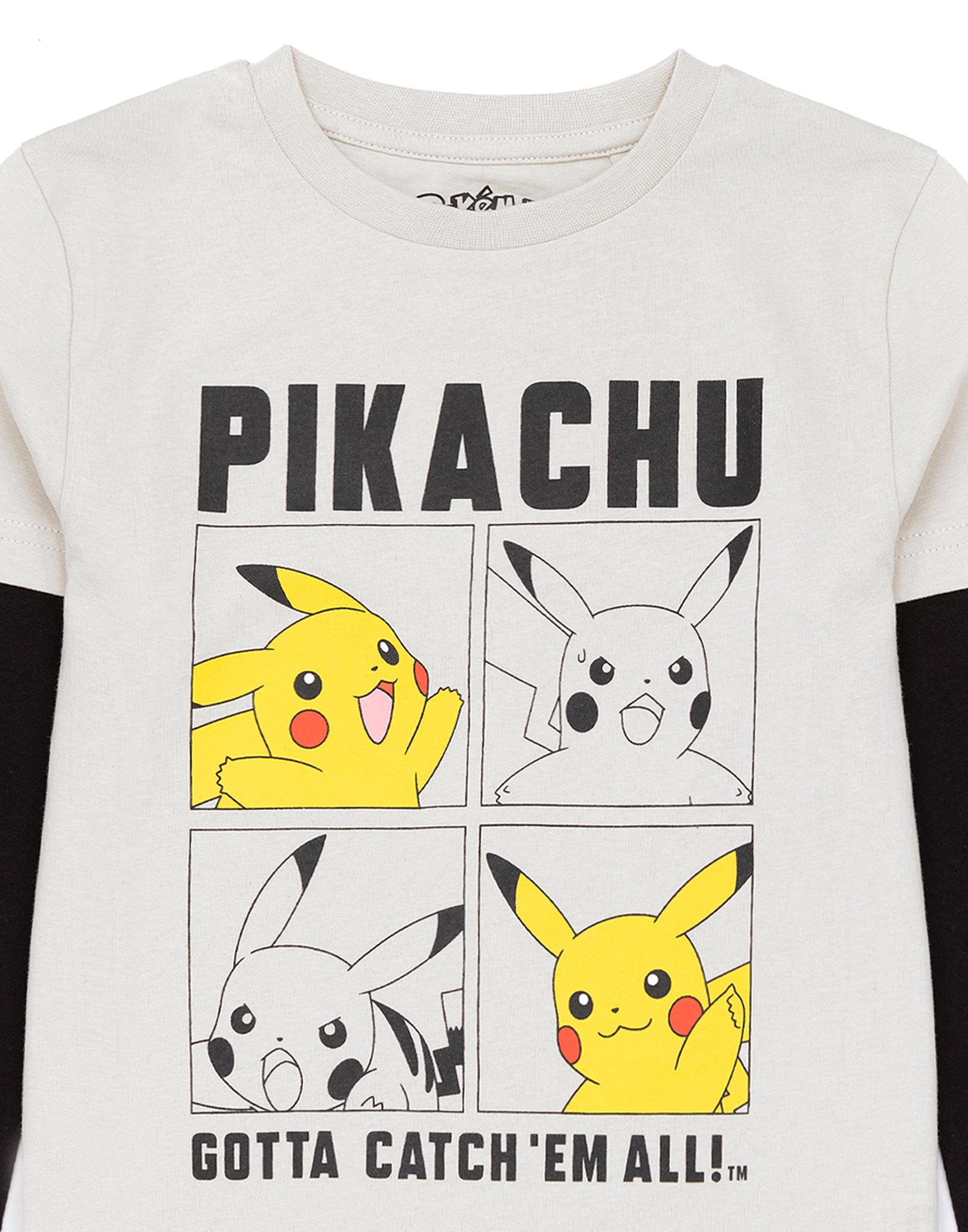 Pokemon Pikachu Boy's Skater Long Sleeve Top — Vanilla Underground