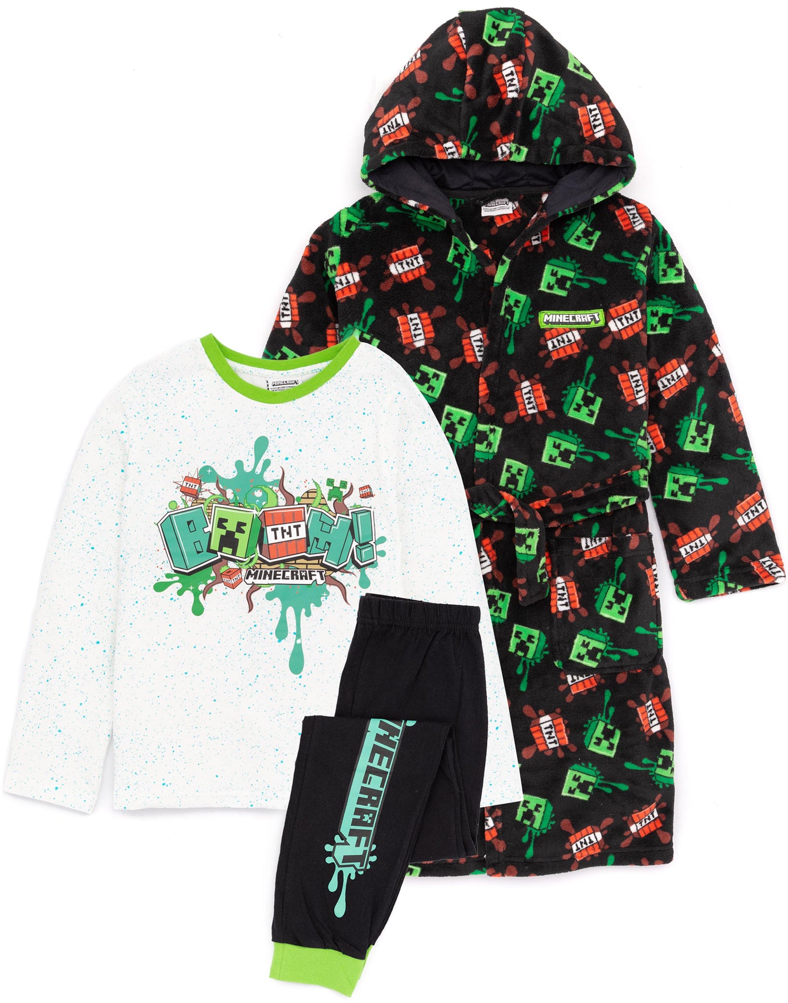 Minecraft Dressing Gown And Pyjama Set For Kids — Vanilla Underground