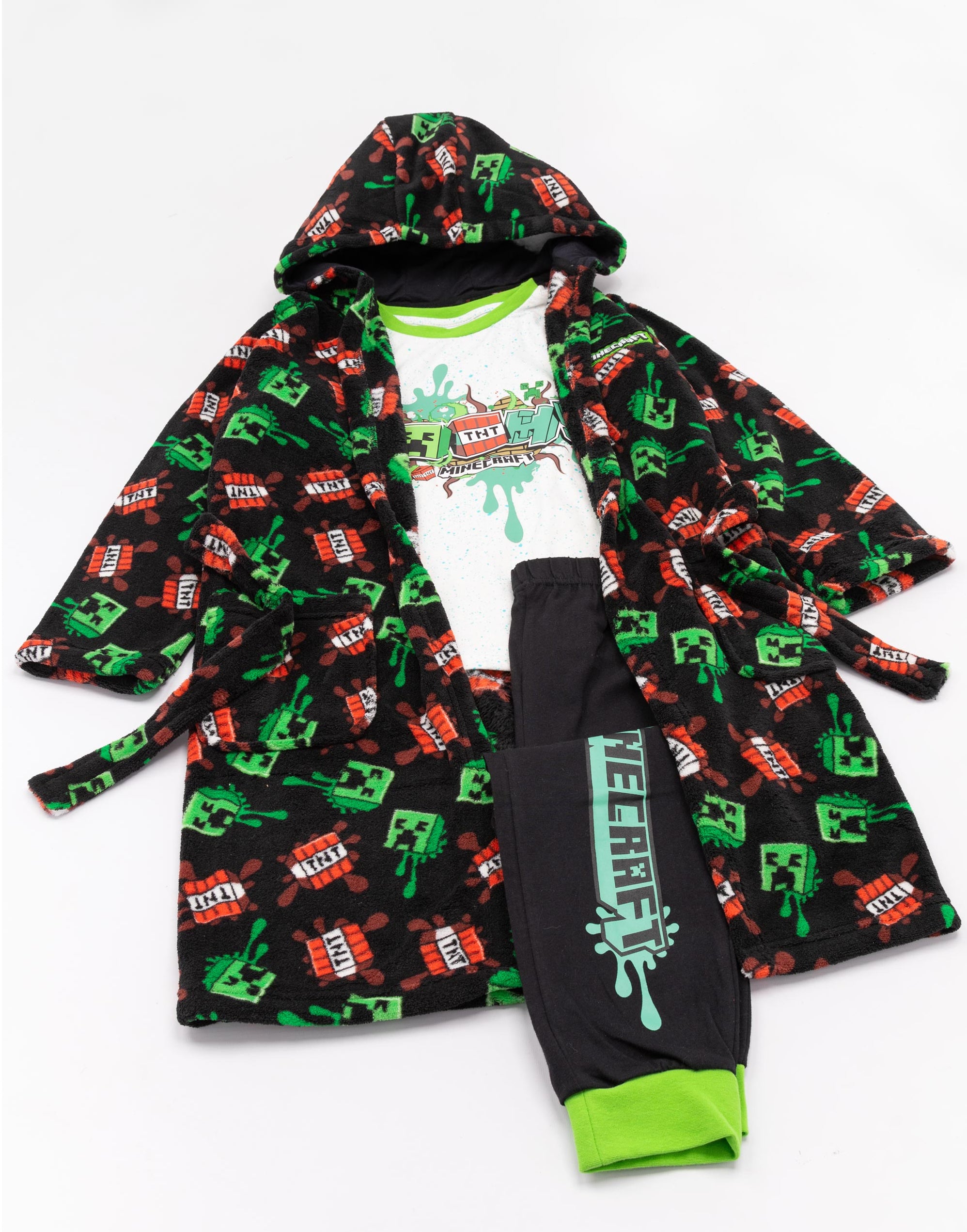 Minecraft Dressing Gown And Pyjama Set For Kids — Vanilla Underground