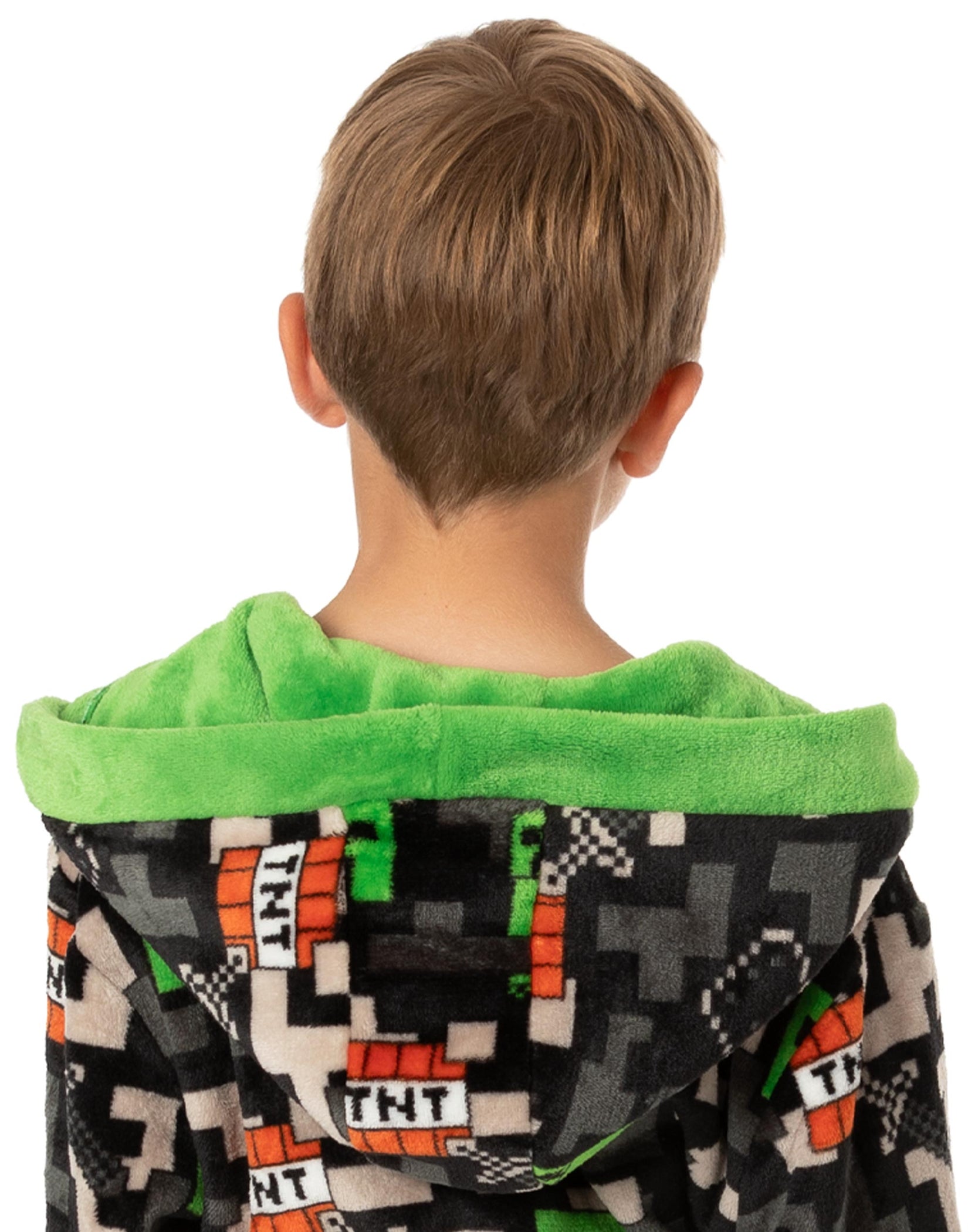 Minecraft Boys Creeper & TNT Dressing Gown — Vanilla Underground