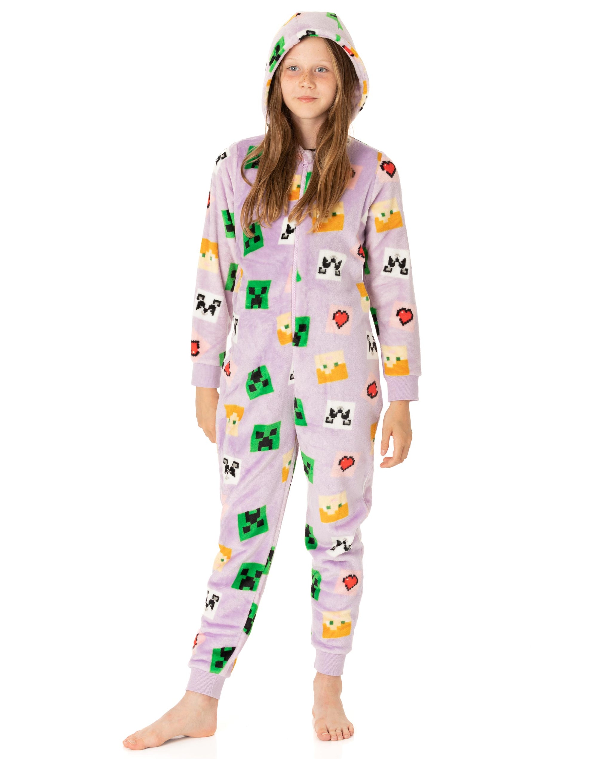 Minecraft Girls Purple All Over Print Onesie — Vanilla Underground
