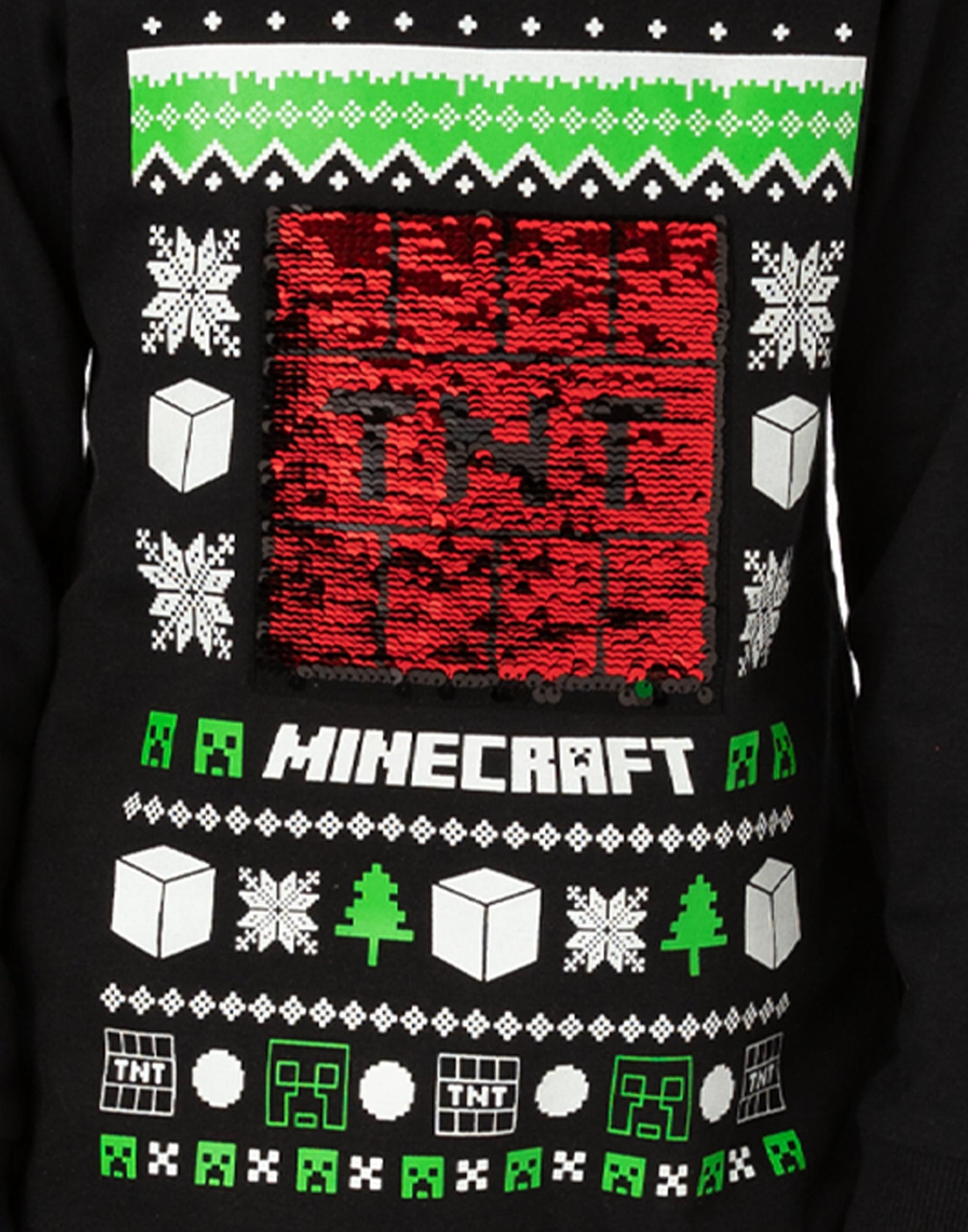 Minecraft Creeper Sequin Kids Christmas Jumper — Vanilla Underground