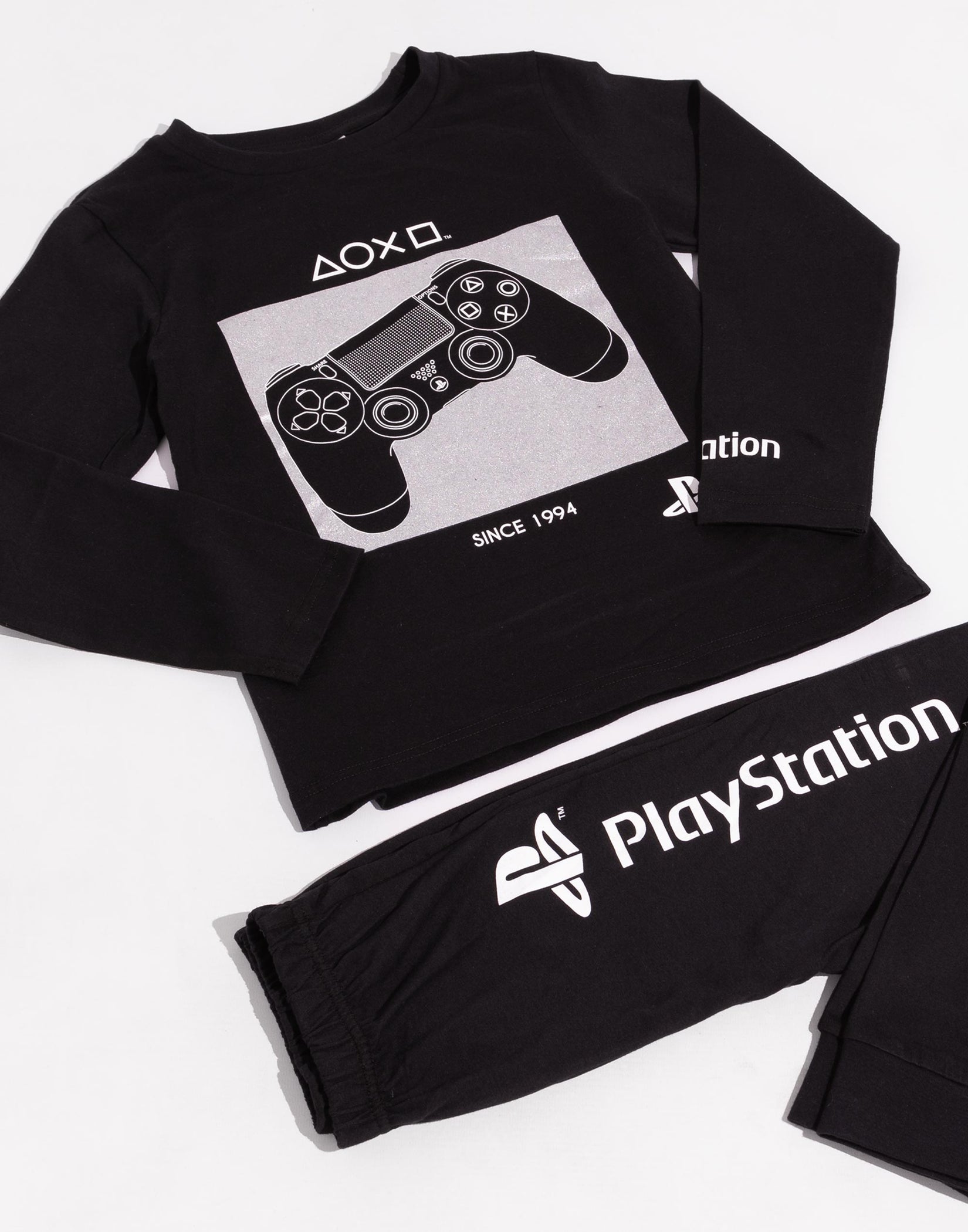 PlayStation Boys Pyjamas Game Controller Black Set — Vanilla Underground