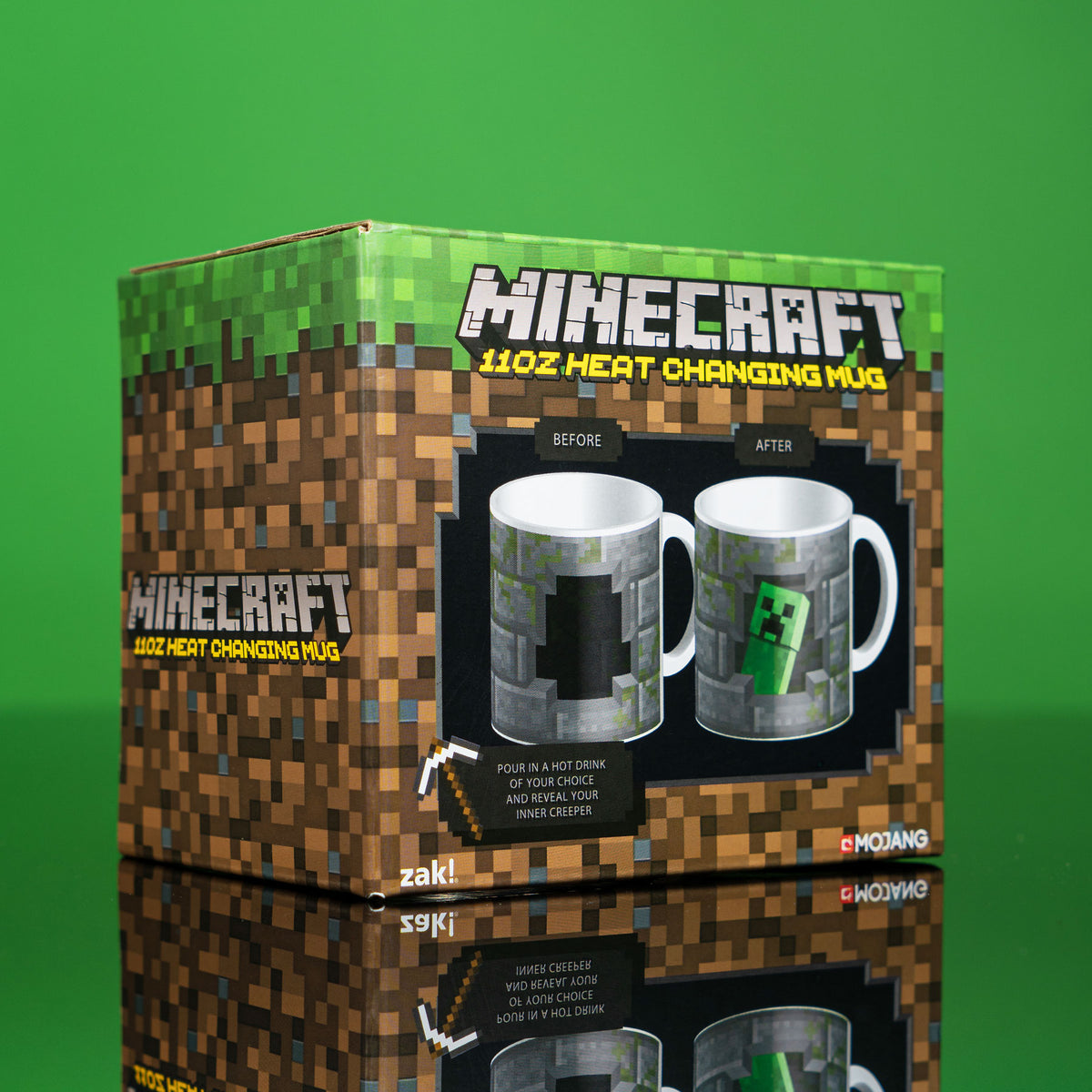 Minecraft Creeper Inside 11oz/312ml Heat Changing Ceramic Grey Mug ...