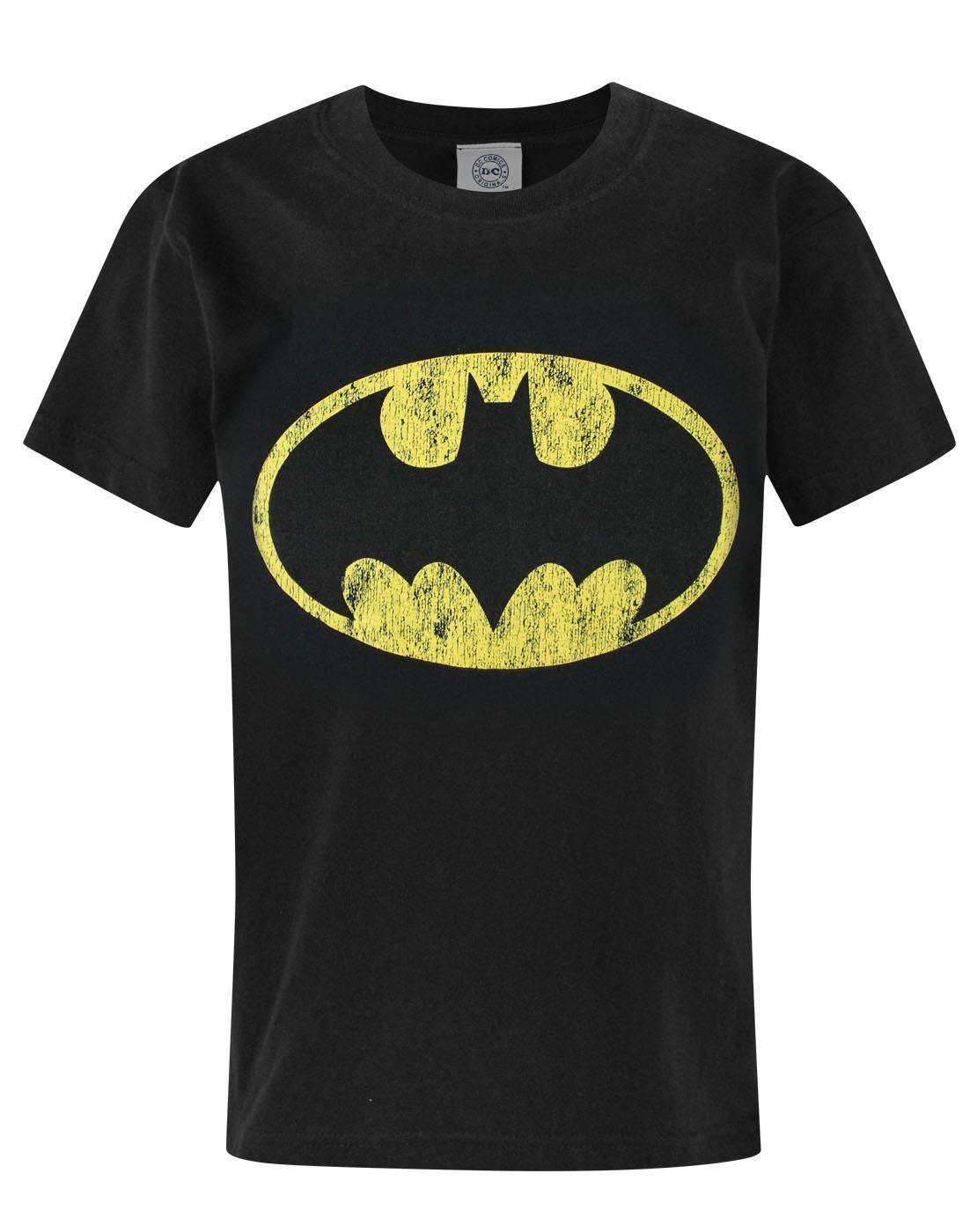 Batman Distressed Logo Black Short Sleeve Boy's T-Shirt — Vanilla ...